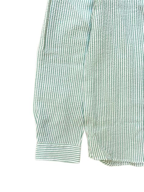 La Paz Branco Button Down Shirt Green Stripes Garmentory