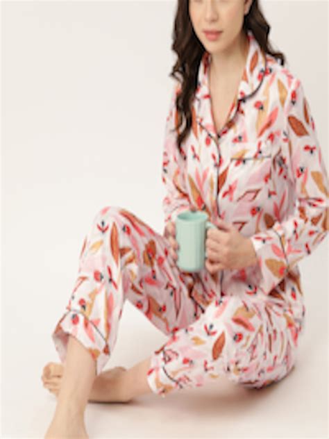 Buy Etc Women Conversational Printed Satin Night Suit Night Suits For