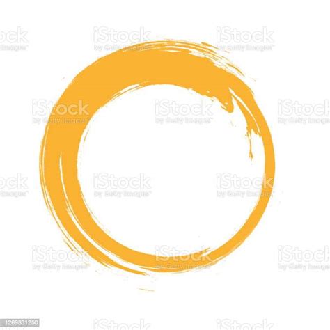 벡터 브러시는 흰색 배경에 페인트원을 스트로크합니다 잉크 손으로 그린 페인트 브러시 원 로고 라벨 디자인 요소 벡터 일러스트레이션 검은 추상 그런지 원 프레임 젠 스타일에