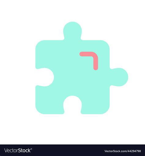 Puzzle Piece Flat Color Ui Icon Royalty Free Vector Image