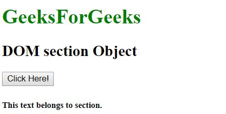 Html Dom Section Object Geeksforgeeks