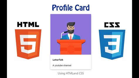 How To Create Profile Card Using Html And Css Youtube