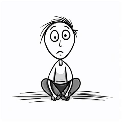 Premium Ai Image Cartoon Drawing Of A Man Sitting On The Ground With