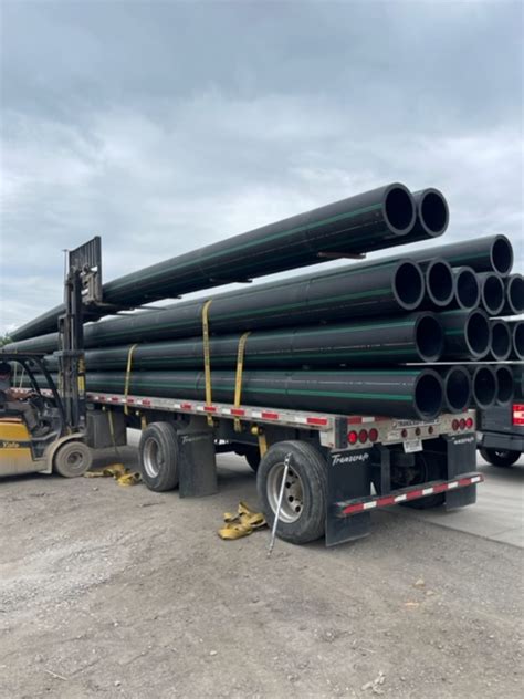 16"X50' DR11 DIPS HDPE PIPE W/GREEN STRIPE - The Waterworks Warehouse