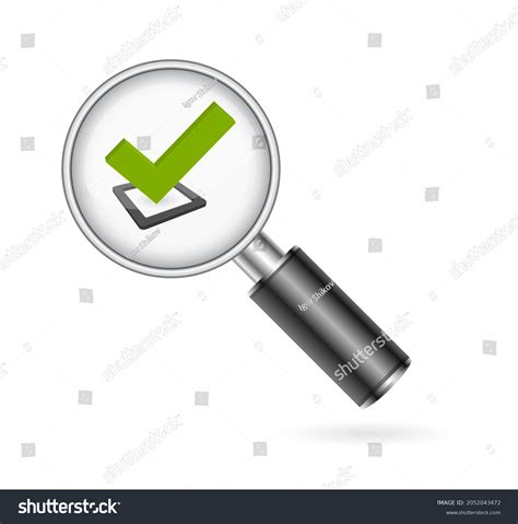 Magnifying Glass Check Mark 3d Icon Stock Vector Royalty Free