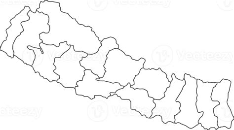 Map Of Nepal With Detailed Country Map Line Map 30936973 Png