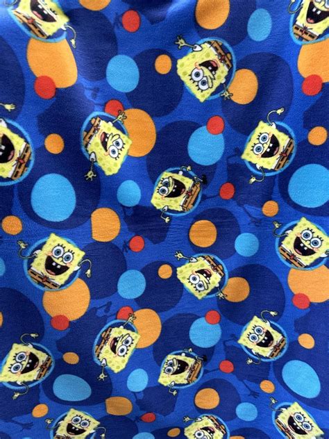 Spongebob Fleece Character Fabric Sold By The Yard 58 Wide Perfect For Blanket