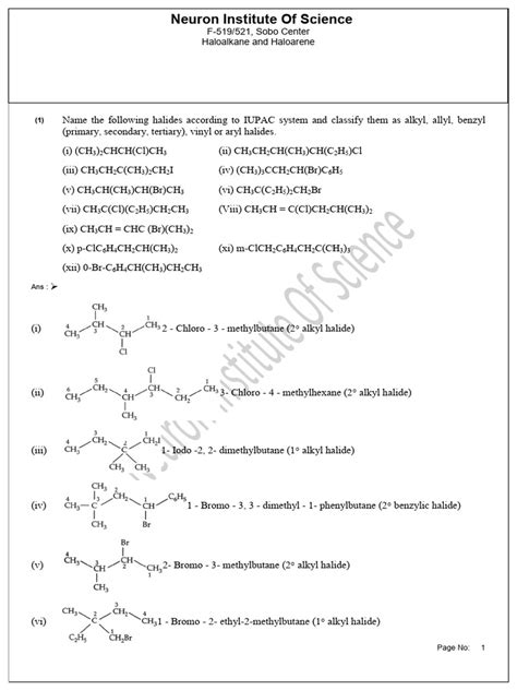Exercise Of Haloalkane And Haloarene Pdf Ether Chemical Polarity