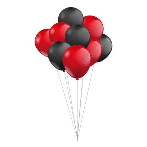 Red And Black Balloons Balloon Decoration Design Png And Vector With