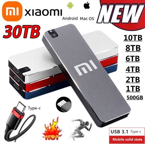 เหมาะสำหรับ Xiaomi 2023ต้นฉบับความเร็วสูงแบบพกพา Ssd 30tb ฮาร์ดไดรฟ์