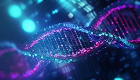 Dna未来遺伝子工学のサイバーパンクイメージ プレミアム写真