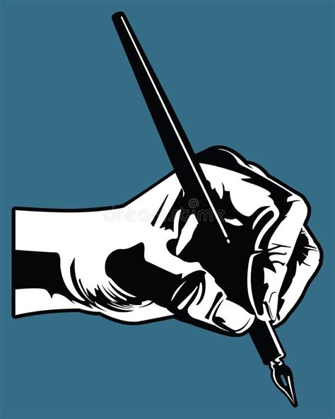Drawing With A Nib And Stylus Pen Black And White Vector Graphic