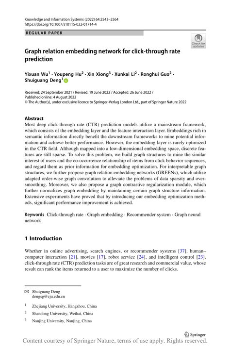 Graph Relation Embedding Network For Click Through Rate Prediction Request Pdf