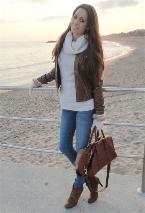 С чем носить коричневую кожаную куртку Искусство быть женщиной