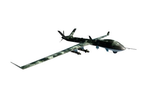 흰색 배경에 고립 된 Uav 군사 전투 무인 항공기 미래 정찰 군사 무인 항공기의 육군 군대의 현대 항공기 3d 그림 3d
