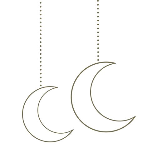 Double Crescent Moon Outline Doppelte Reihe Jingles Halbmond