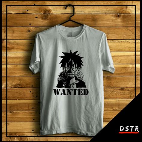 Jual Kaos Pria Cowok Baju Anime One Piece Monkey D Luffy Mugiwara