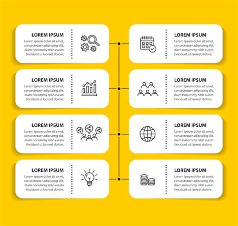 Premium Vector 8 Steps Infographic Flowchart Design Template
