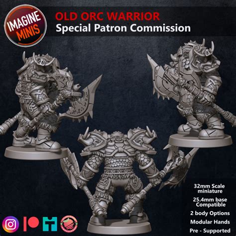 3d Printable Special Patron Commission Old Orc Warrior By Imagine Minis