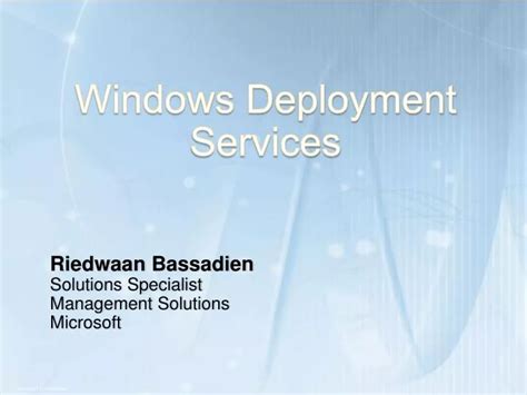 Ppt Windows Deployment Services Powerpoint Presentation Free