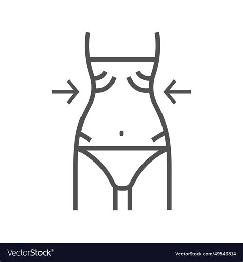Anorexia Icon Of Woman Weight Loss Royalty Free Vector Image