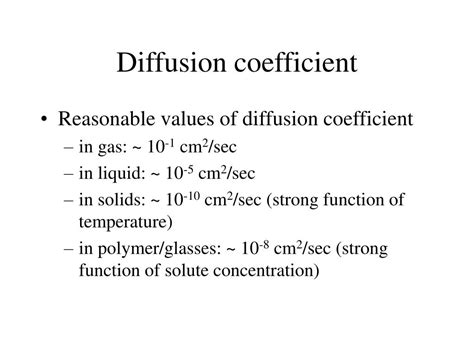 PPT 高等輸送二 質傳 Lecture Diffusion coefficient PowerPoint Presentation ID