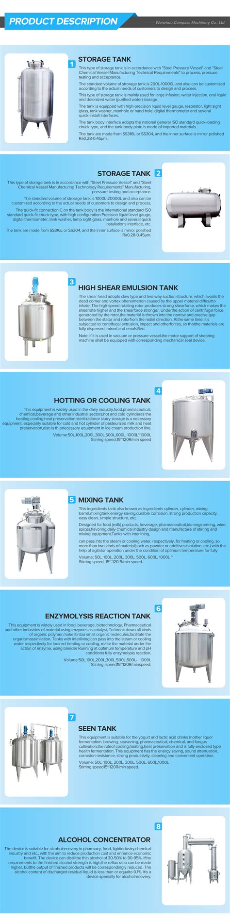 Stainless Steel SS Sanitary Food Grade Cooling Jacket Tanks With Agitator Mixing Blade Buy