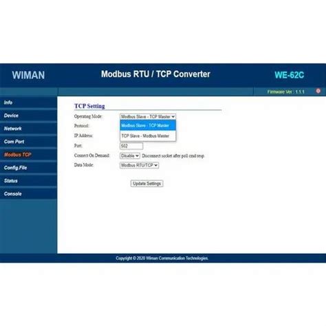 Lan Modbus Tcp To Modbus Rtu Model Name Number We62c At ₹ 6500 Piece