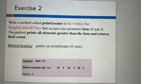 Solved Write A Method Called Printgreater To Be Within The