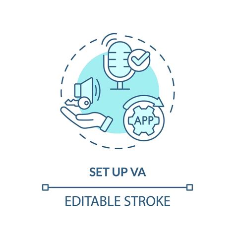 2d Editable Set Up Va Thin Line Blue Icon Concept Isolated Vector Illustration Representing