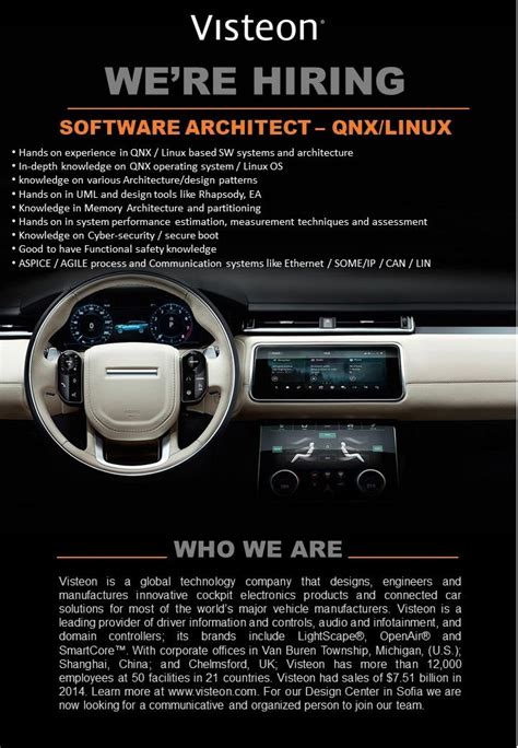 Visteon Qnx Linux Softwarearchitect Embeddedsystems