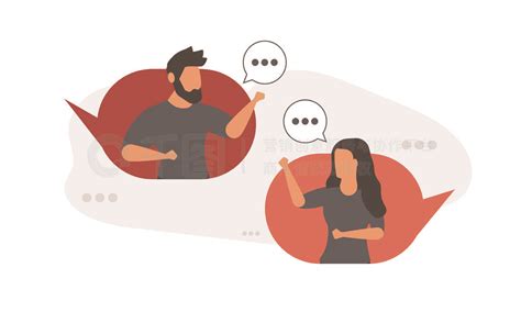 对话免抠元素 两个人的对话一男一女社交媒体概念矢量图 模板免费下载 eps格式 像素 编号 千图网