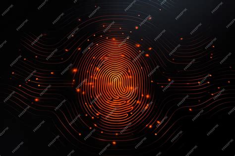Biometric Authentication Fingerprint Scanning Trading Chart Background Orange Black Generative