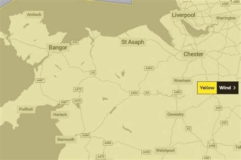 Met Office Issues Warning As Winds Of Up To 70mph Set To Batter North
