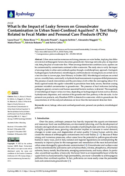 Pdf What Is The Impact Of Leaky Sewers On Groundwater Contamination