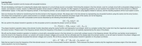 Solved Learning Goal To Use The Phasor Transform And Is Chegg