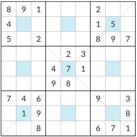 Daily Cross Sudoku Free Online Grid Puzzle