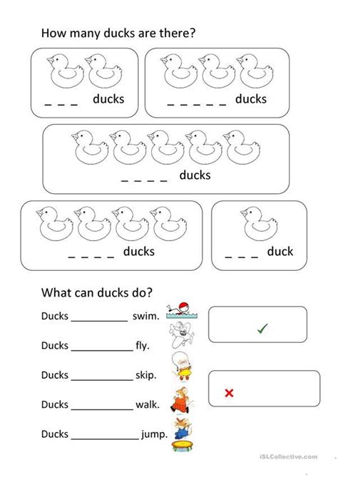 Five Little Ducks English Esl Worksheets For Distance Learning And