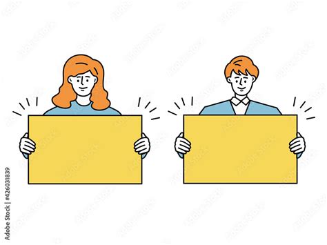 説明する男女のイラスト吹き出し、フリップ Stock Vector Adobe Stock