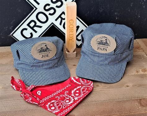 Personalized Train Hats Custom Engineer Hats Steam Train Trips Adult