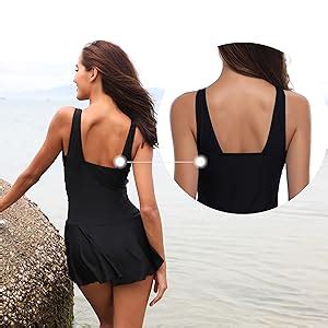 SHEKINI Women S V Neck One Piece Skirt Swimsuit Ruched Retro Swimdress Bathing Suit Amazon Ca