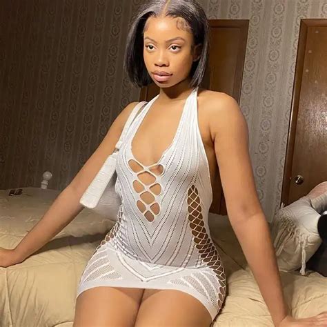 Bomblook Qwds22 Sexy Party Club Hot Dress Halter Stacked Hole Patchwork