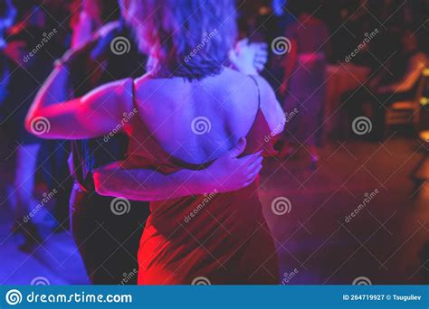 Couples Dancing Traditional Latin Argentinian Dance Milonga In The