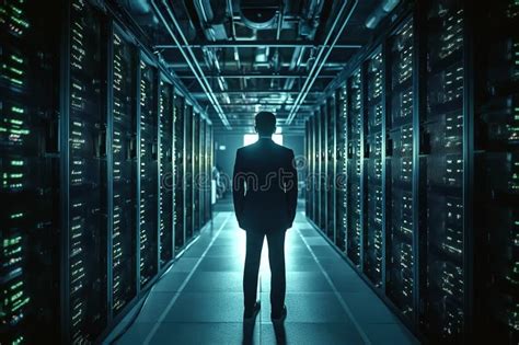 Male Administrator Monitors Databases And Information Technology
