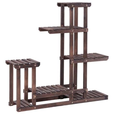 Alpulon 6 Tier Indooroutdoor Garden Wooden Plant Flower Stand Zmwv195
