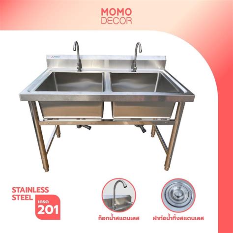 ซิงค์ล้างจานสแตนเลส 3 หลุม 2 หลุม 1 หลุม มีที่พักข้าง พร้อมส่ง แถมก๊อกน้ำ Shopee Thailand