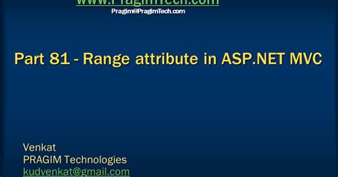 Sql Server Net And C Video Tutorial Part 81 Range Attribute In
