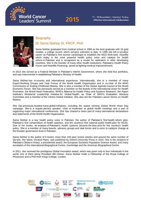 Pdf Biography Dr Sania Nishtar Si Frcp Phd · Pdf