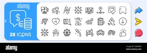 Coins Brand And Analytics Graph Line Icons For Web App Printing App Line Icons Vector Stock