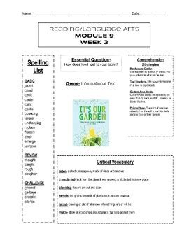 HMH Into Reading Grade 3 Module 9 Week 3 Newsletter TpT